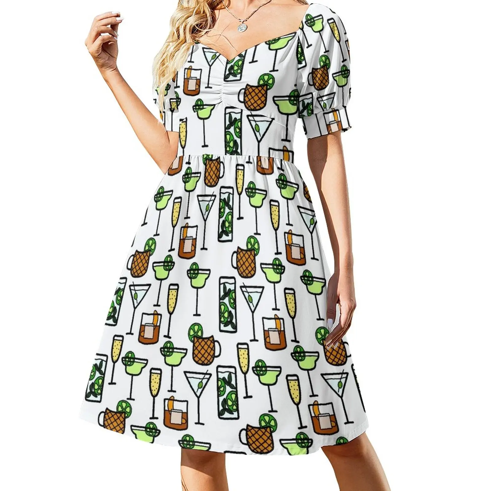 Bottoms-Up-Cocktails-Drinks-Sleeveless-Dress-bandage-dress-dress-summer ...