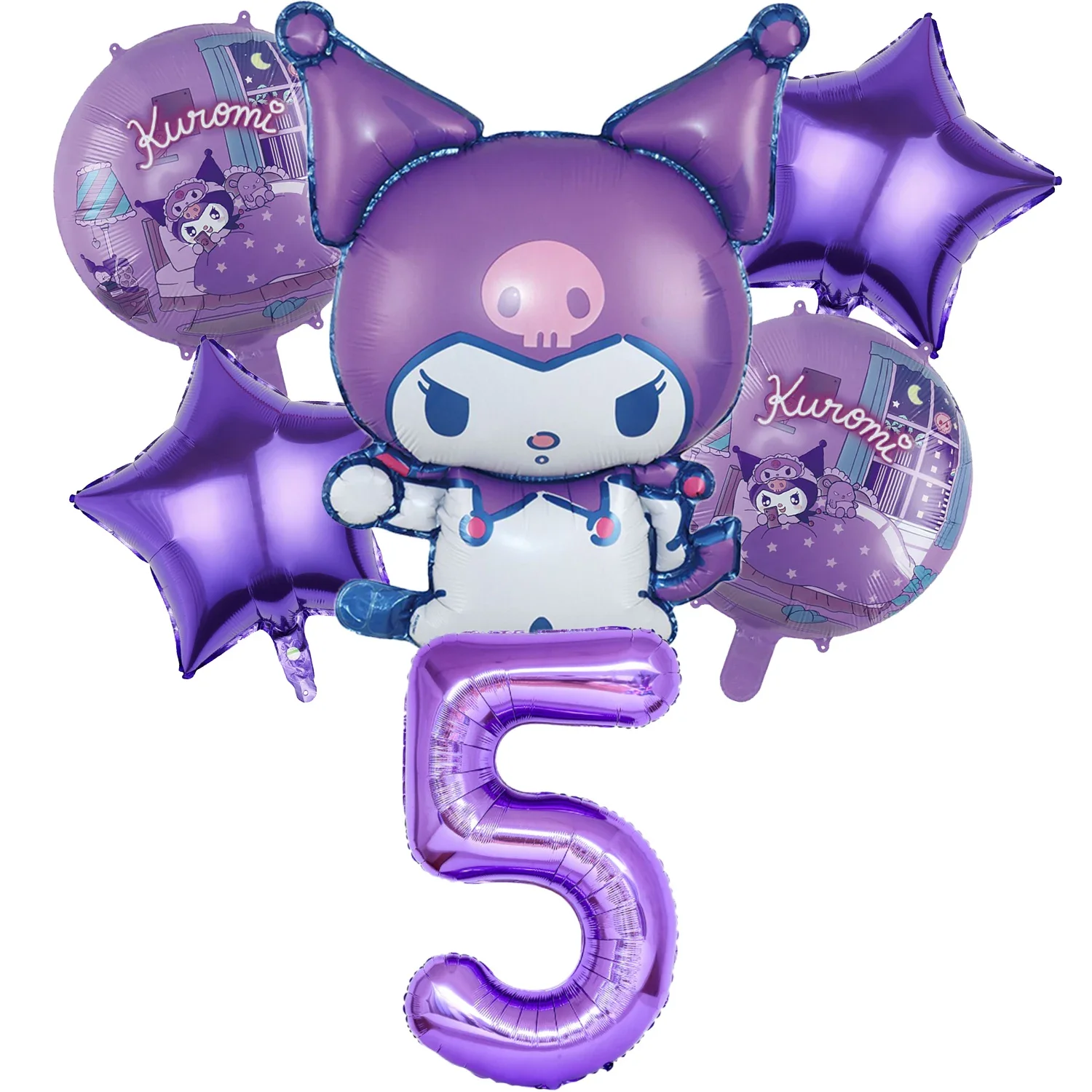 Kuromi-Conjunto de globos de cumpleaños para niñas, decoración de ...