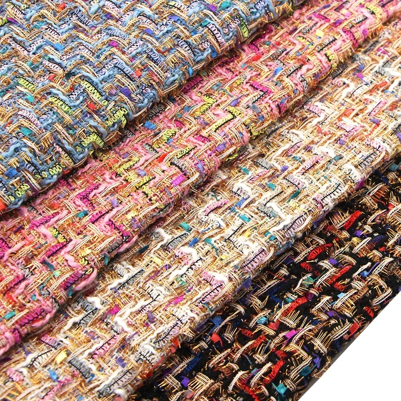 Colorful-Woven-Yarn-Dyed-Tweed-Fabrics-Woolen-High-End-Thick-Autumn ...