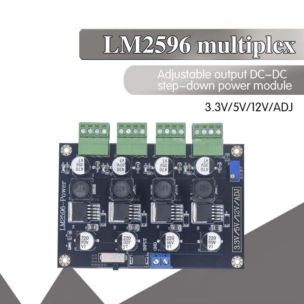 LM2596 Multi Channel Switching Power Supply 3.3V/5V/12V/ADJ Adjustable Voltage Output Power ...