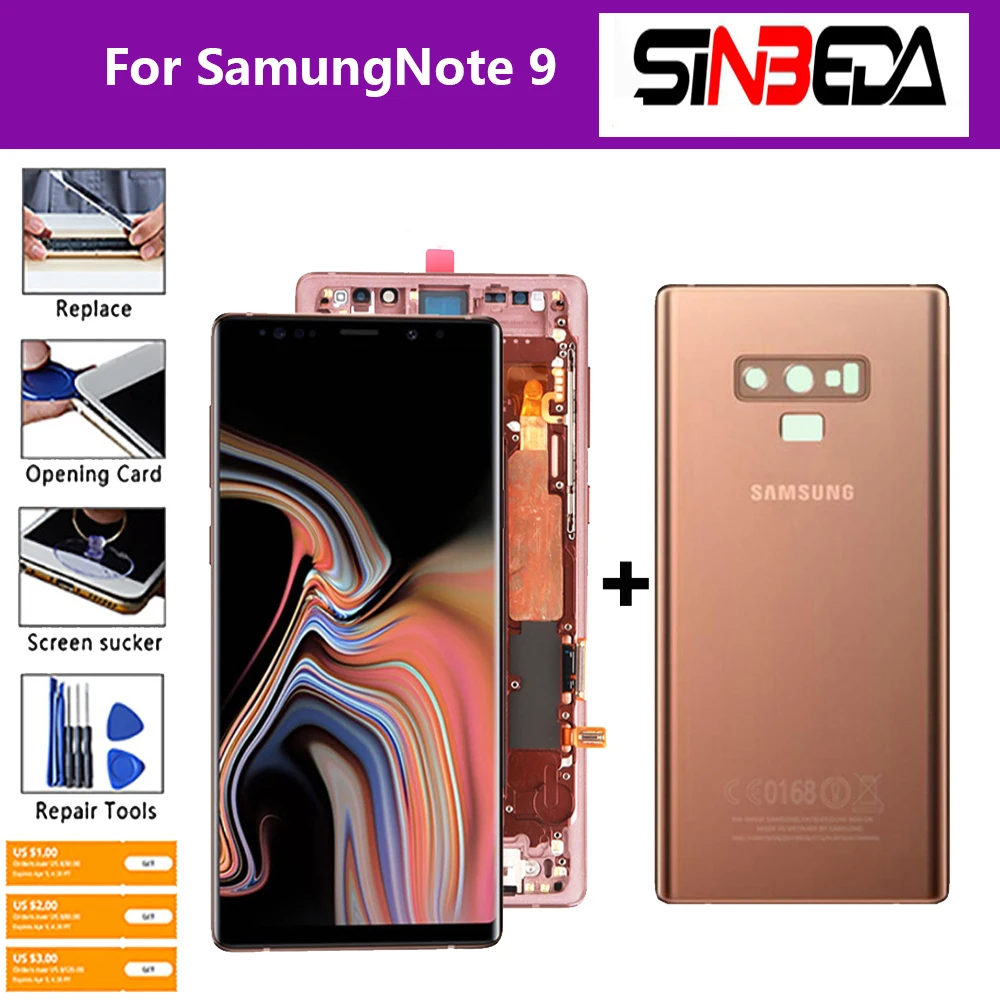 Super AMOLED 6.4'' LCD Display for Samsung Galaxy Note 9 N960 N960F LCD ...