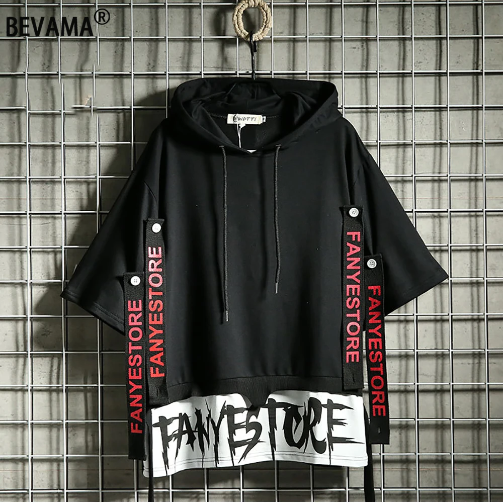 Hooded-T-Shirts-Men-Summer-Hip-Hop-Streetwear-T-shirts-Casual-Short ...