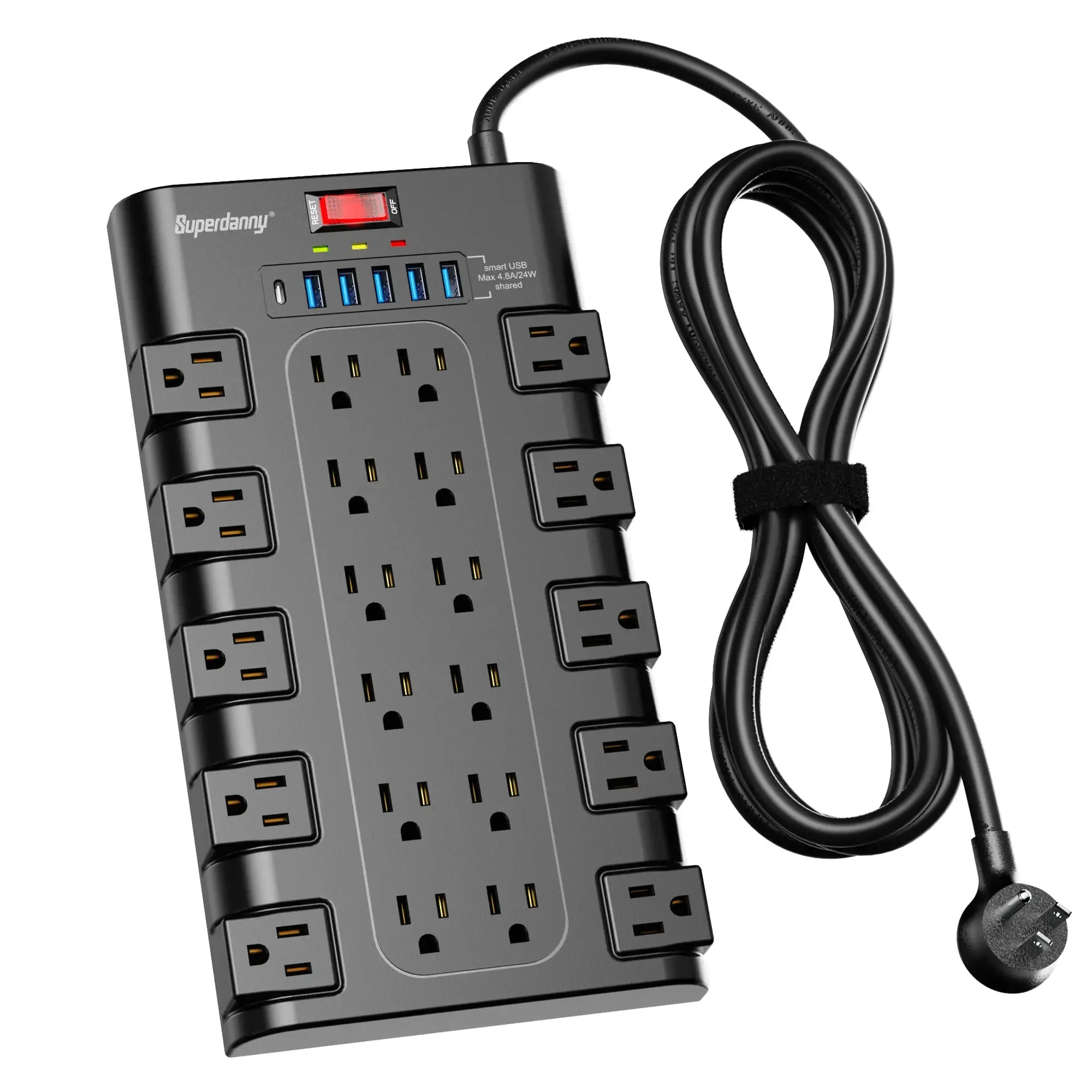 Power-Strip-SUPERDANNY-Surge-Protector-with-22-AC-Outlets-and-6-USB ...
