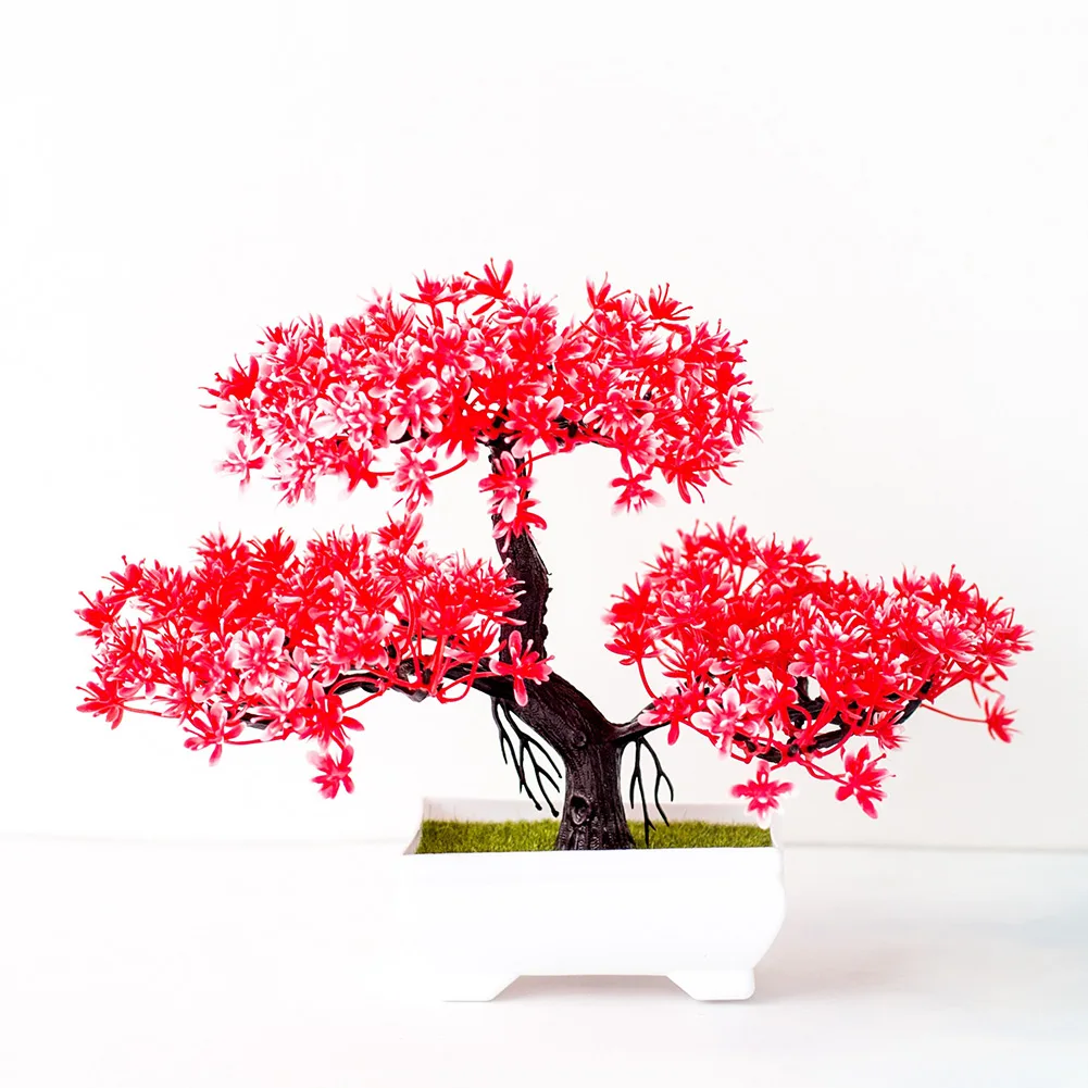 Artificial-Plastic-Plants-Bonsai-Small-Tree-Pot-Fake-Plant-Potted ...