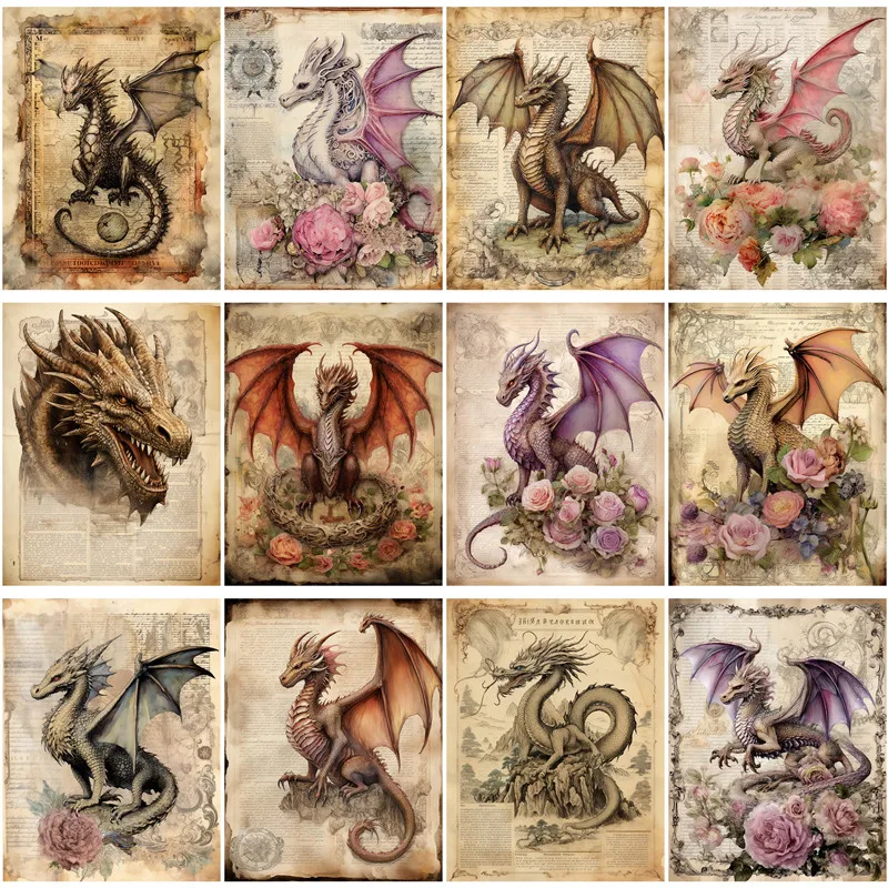 Retro-Dragon-Stickers-Crafts-And-Scrapbooking-stickers-kids-toys-book ...