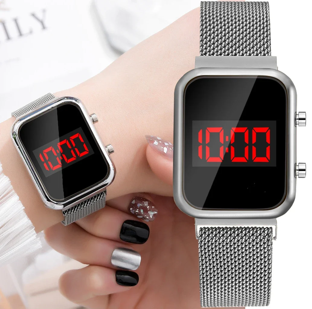 New Electronic Digital Women Watches Silver Alloy Case Fashion Easy ...