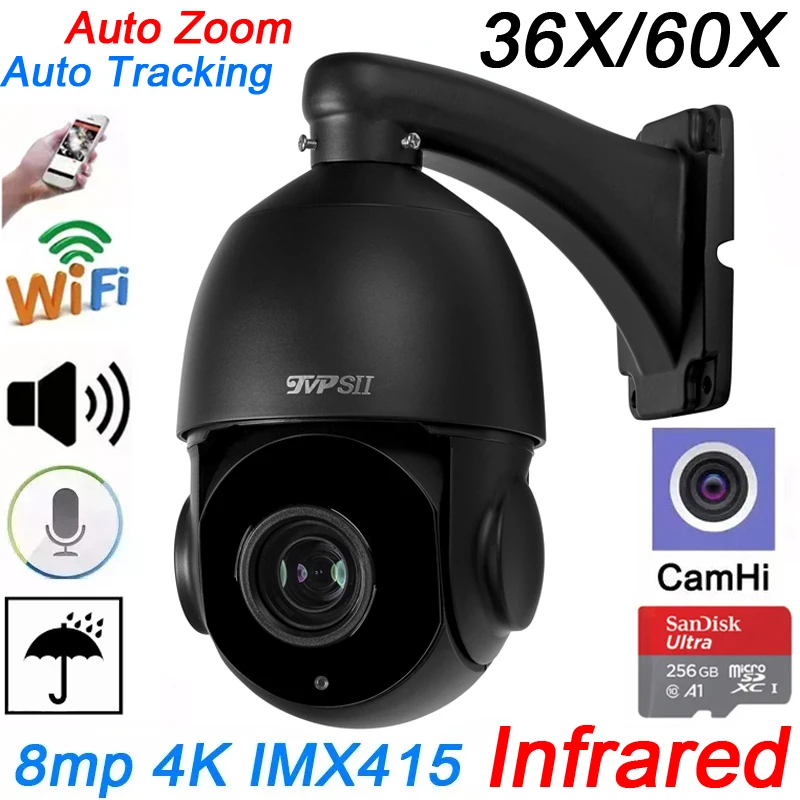 Camhi Black Max 256g Auto Tracking 8mp 4k Imx415 36x 60x Zoom 360 ...