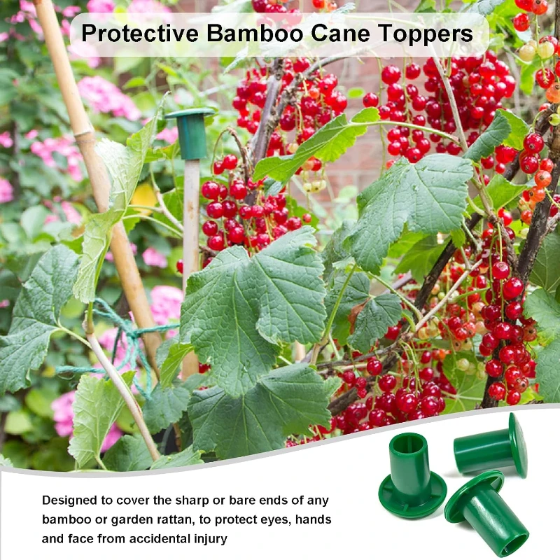 10Pcs Cane Caps, Green Rubber Safety Garden Cane Toppers, Protective ...