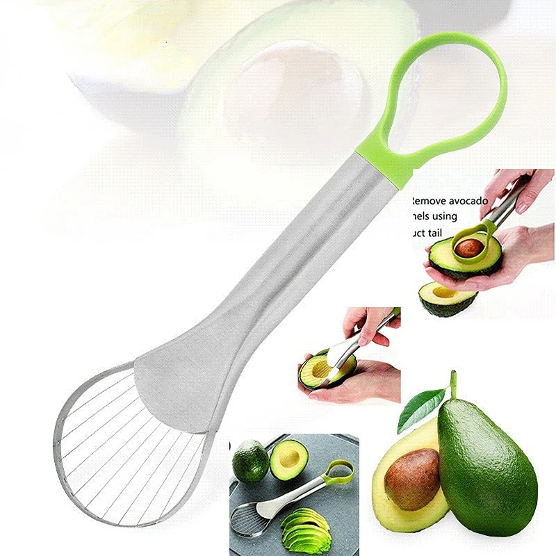 Stainless Steel Avocado Cutter Slicer Peeler Knife Pitaya Kiwi Slicer ...