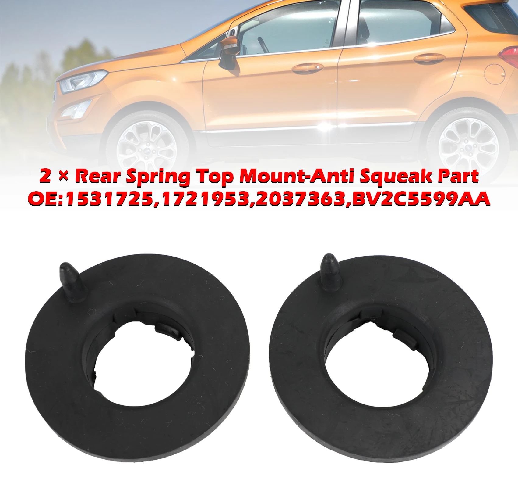 Areyourshop-2-Rear-Spring-Top-Mount-Anti-Squeak-Part-for-Ford-Fiesta ...