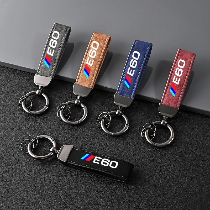 3D Metal Car Style Keychain Microfiber Suede Leather Key Chain Ring For ...