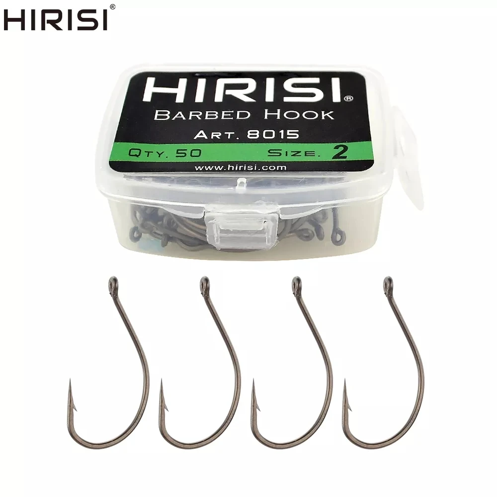 50pcs Coated High Carbon Steel Barbed hooks Carp Fishing Hooks Pack Tackle Accessories 8015 ...