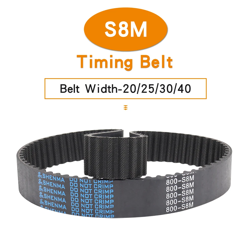 Pulley Belt S8M-736/752/760/768/776/784/792/800/816/824/832 Rubber Synchronous Belts Width 20/25 ...