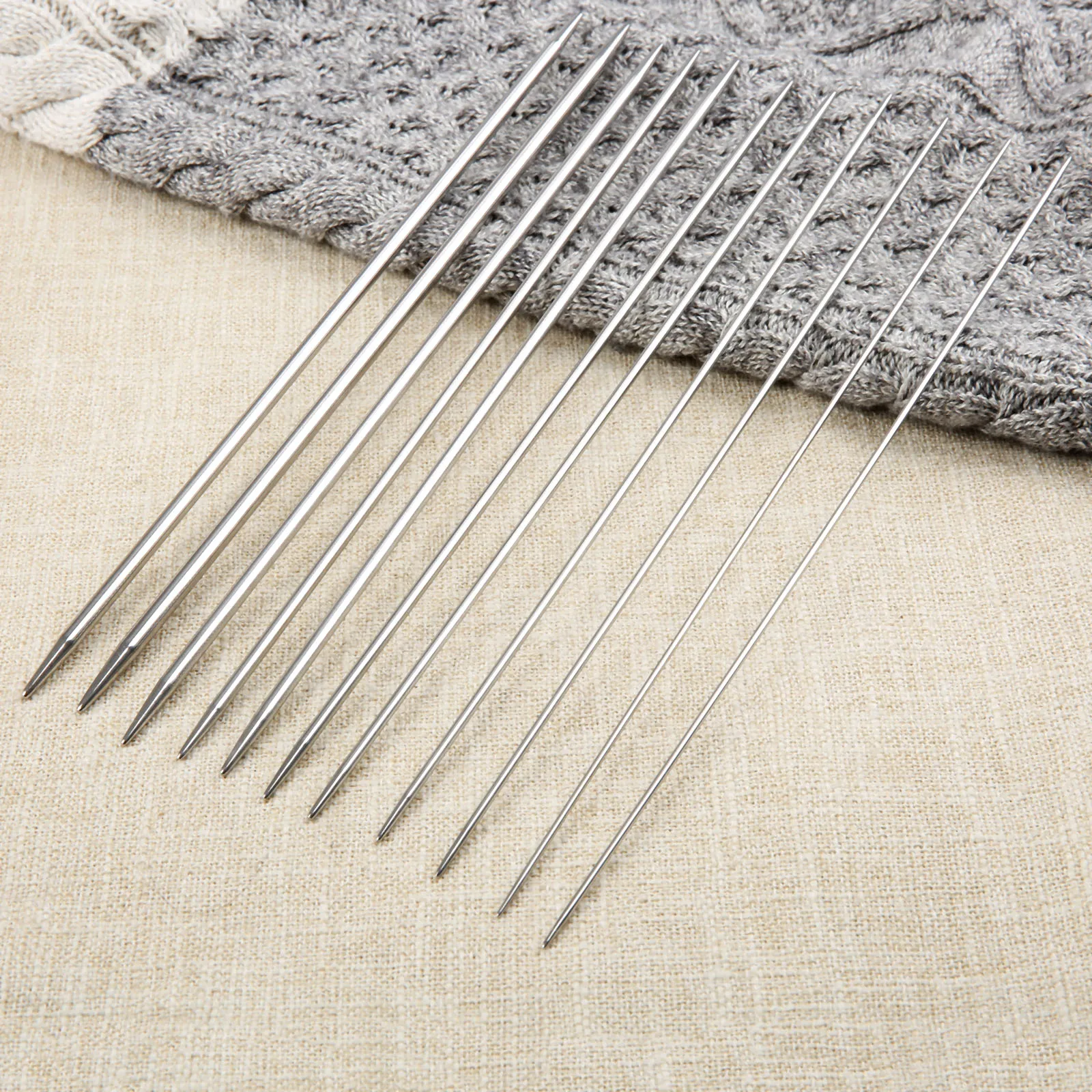 44pcs Knitting Needles Kit Stainless Steel 25cm/9.84inch 2-Pointed Knit ...