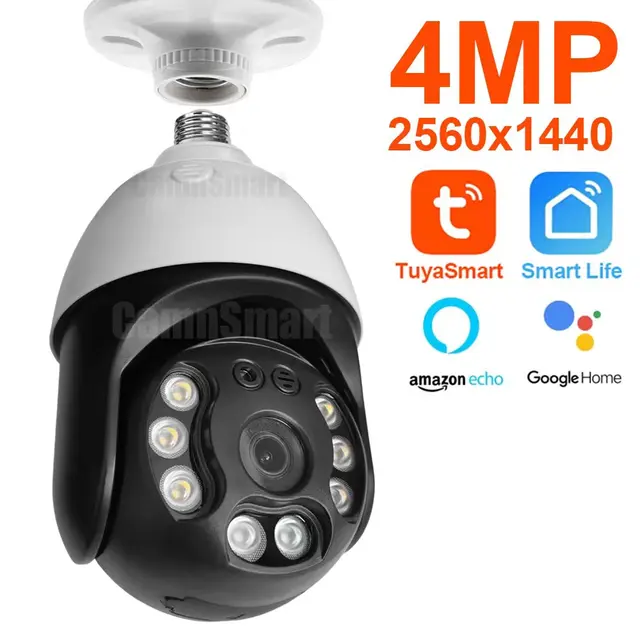 Camnsmart Tuya 5MP Alexa Wifi Bulb Camera E27 Google Home Wireless CCTV ...