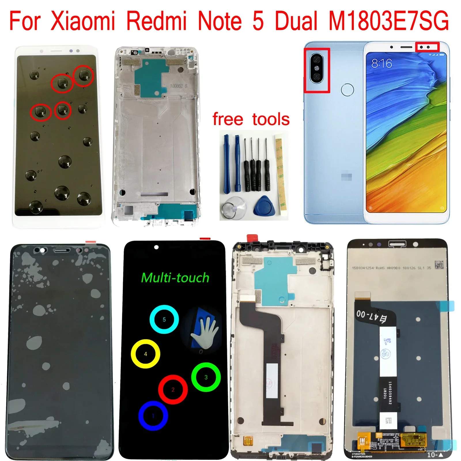 For-Xiaomi-Redmi-Note-5-Dual-M1803E7SG-M1803E7ST-M1803E7SC-LCD-Display ...