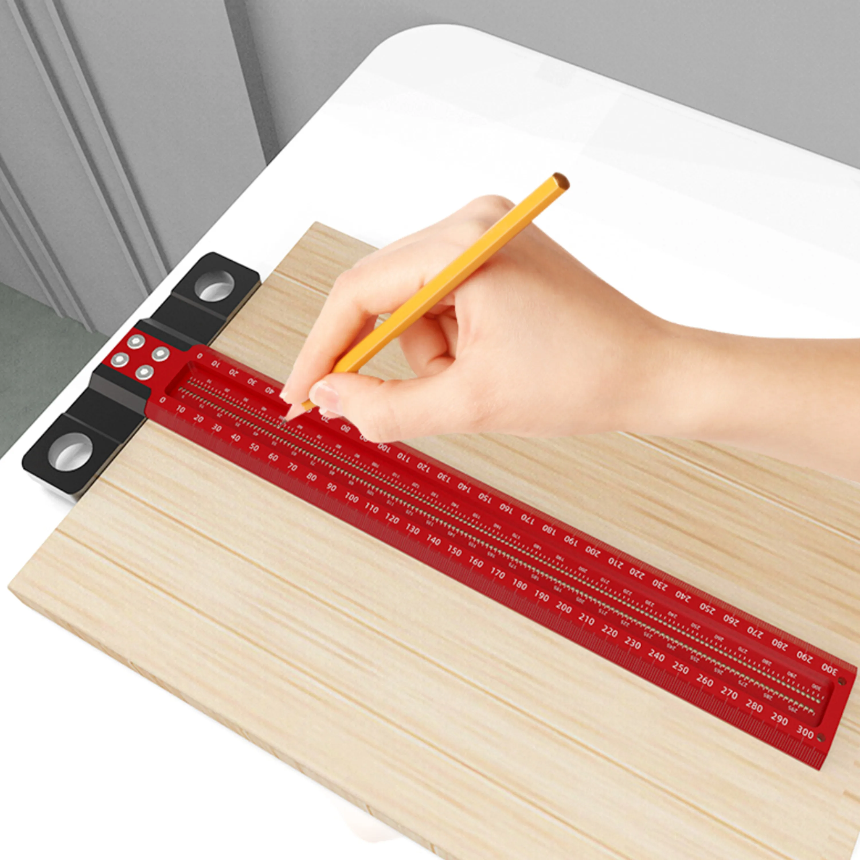 Woodworking Scriber T-Square Ruler - Aluminum Carpenter Edge Ruler, T ...