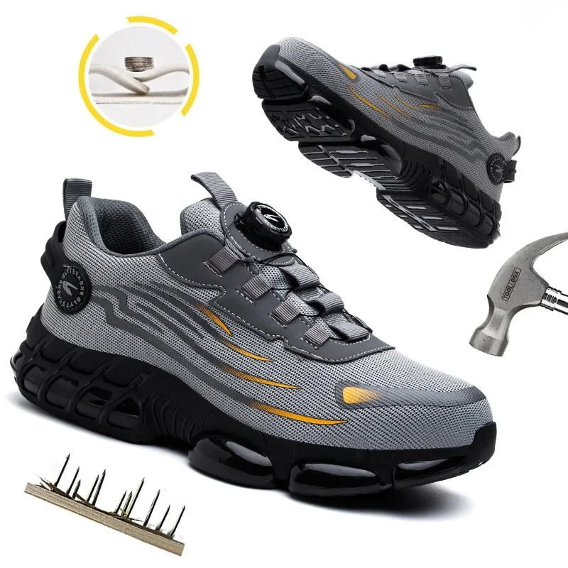 Rotary Buckle Work Safety Shoes for Men and Women Air Soft Sole ...