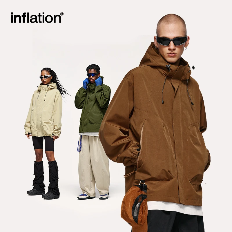 INFLATION-Outdoor-Hiking-Oversized-Windproof-Jacket-Unisex-Spring-Stand ...