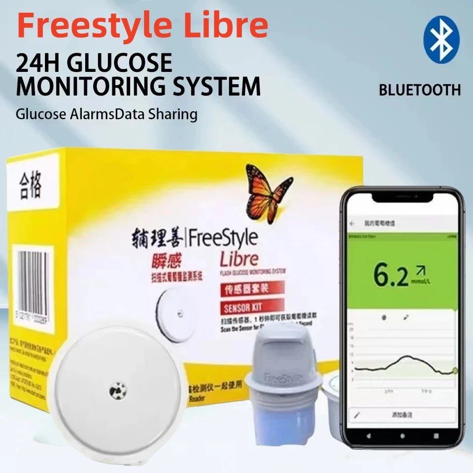 Freestyle-sensor-medidor-de-glucosa-lector-de-parches-de-Diabetes-caja ...