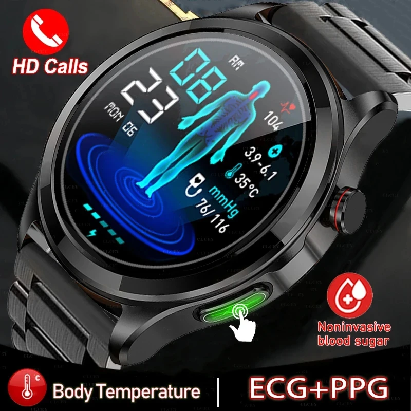 2023 nowy ECG + PPG glukozy we krwi smartwatch męski sportowy Tracker ...