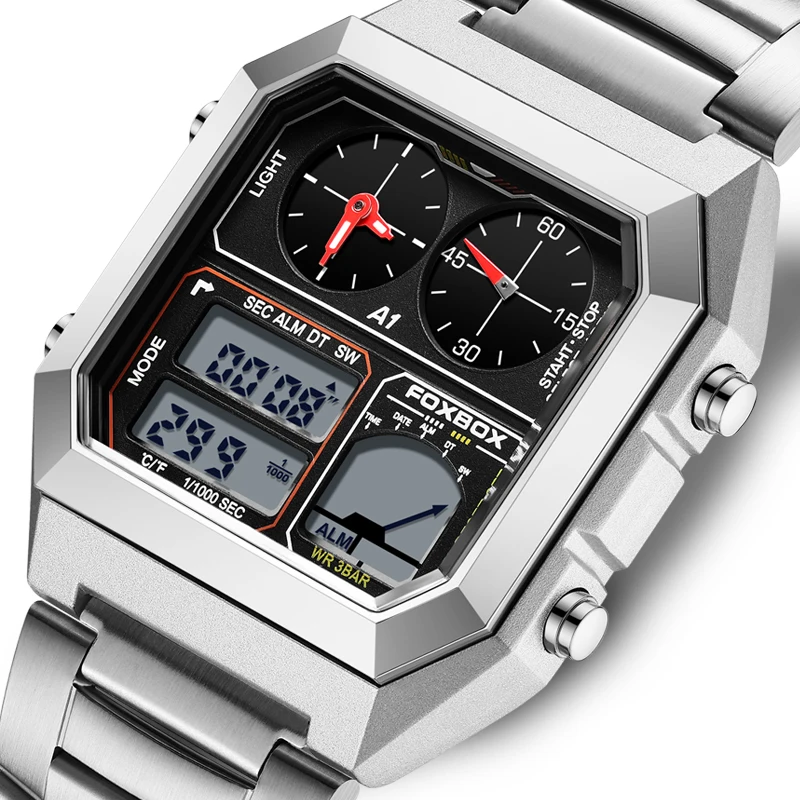 FOXBOX-Top-Brand-Luxury-Stainless-Steel-Chrono-Sport-Watches-Men-Back ...