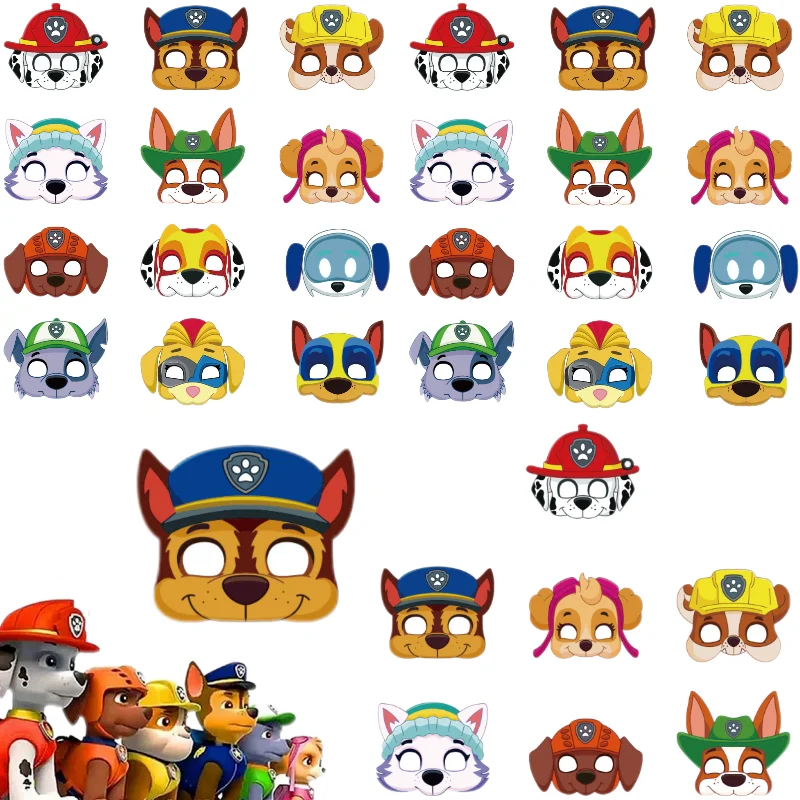 12Pcs-Paw-Patrol-Face-Mask-Puppy-Patrol-Theme-Marshall-Chase-Skye ...