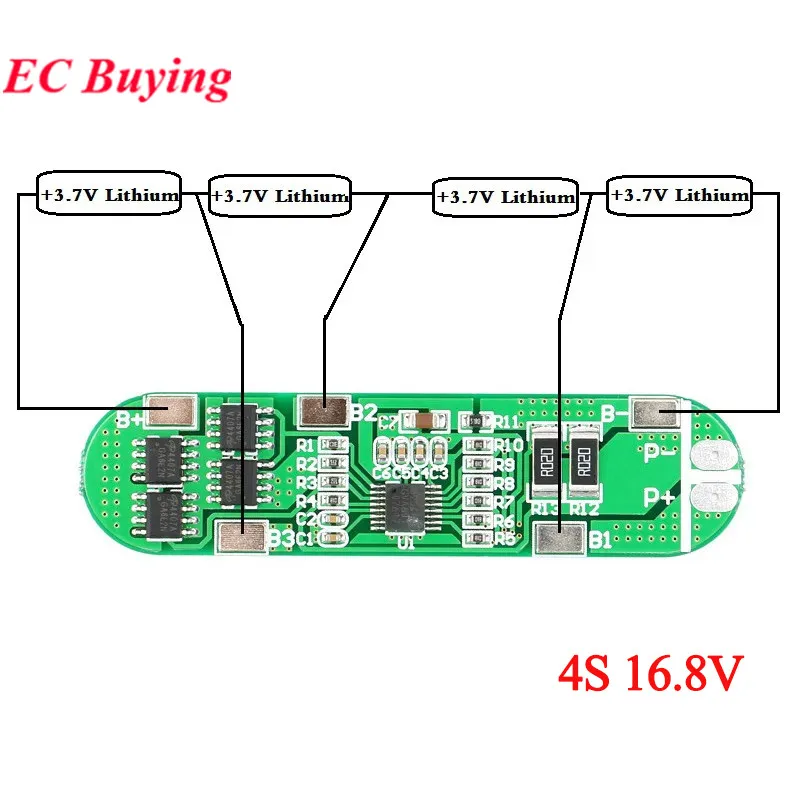 4S-8A-16-8V-18650-Li-ion-Lithium-Battery-Charger-Chargering-PCB-BMS ...
