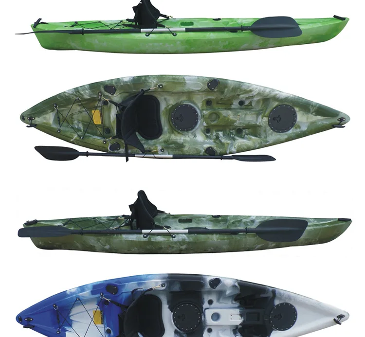 Plastic-Tandem-Kayak-with-Paddle-Life-Vest-Fishing-Rowing-Boat-Optional ...