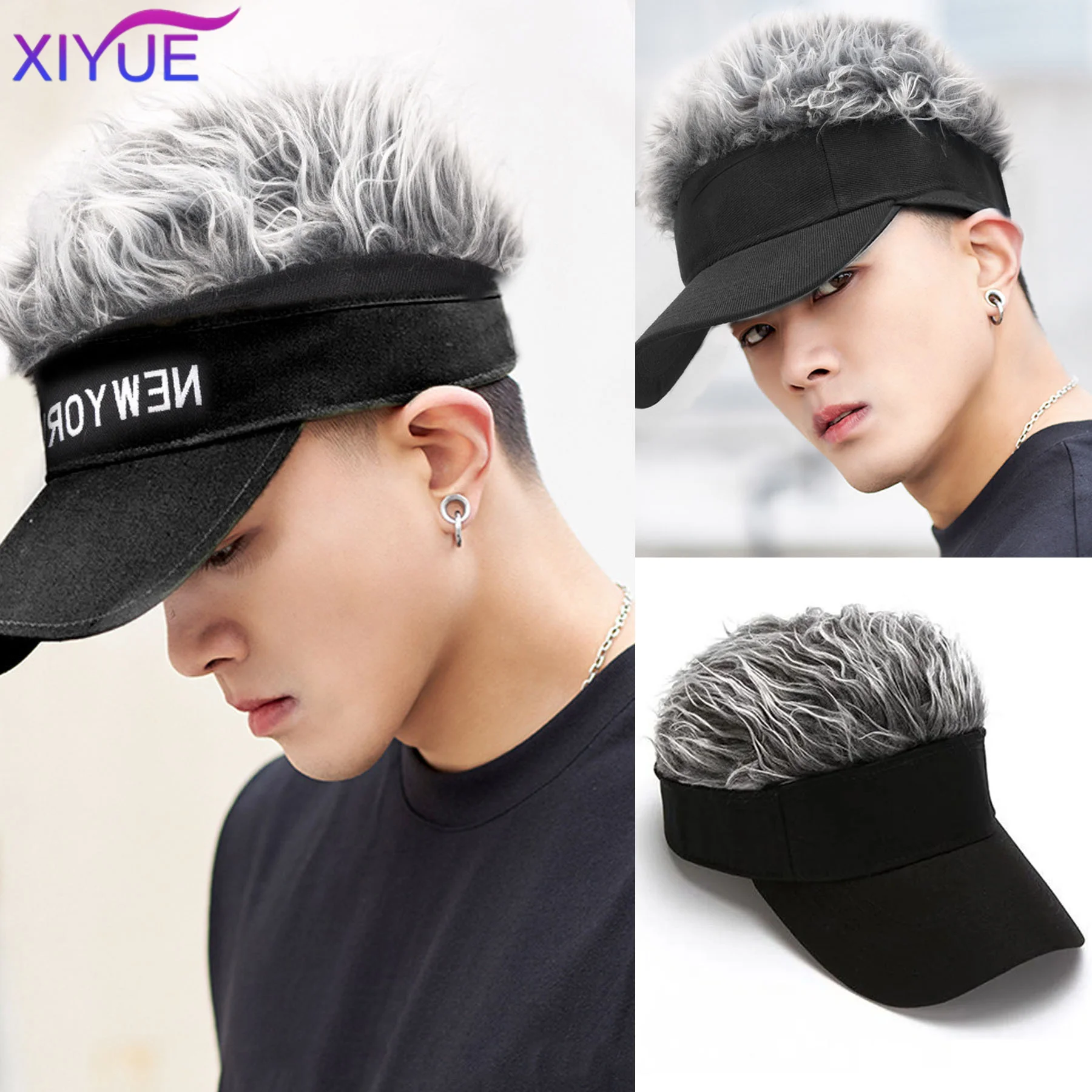 XIYUE Synthetic Fashion Wig Hat Curved Brim Easy to Wear Comfortable ...