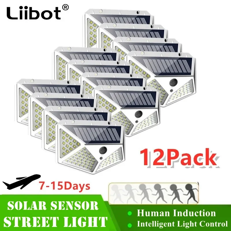 Solar Lights Outdoor 100 LED Solar Motion Sensor Lights 3 Lighting ...