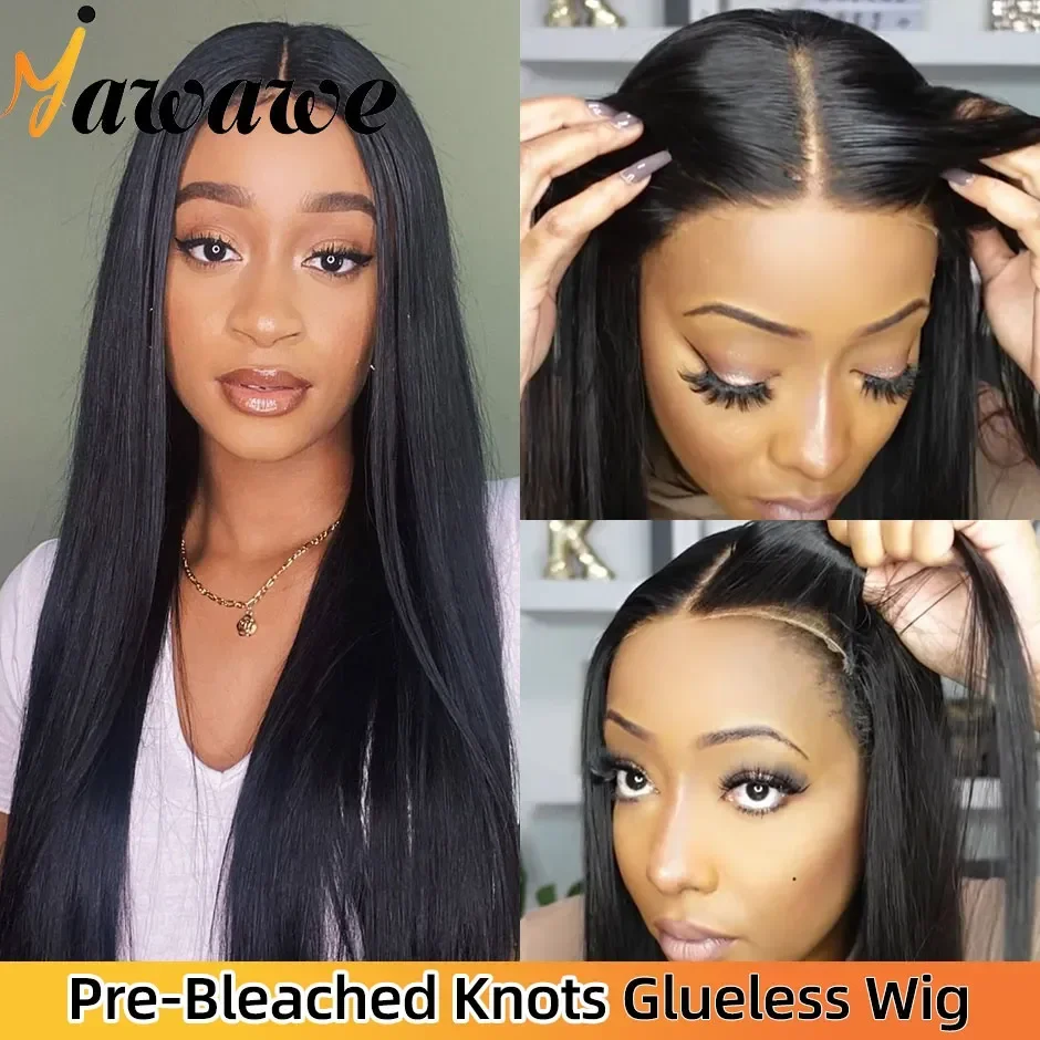 YAWAWE-Hair-Glueless-Preplucked-Human-Hair-Wigs-Straight-Wear-Go-Pre ...
