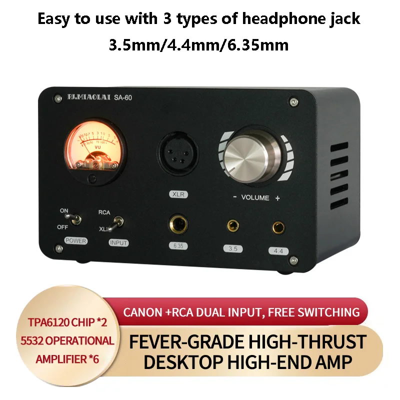 HIFI Desktop Headphone Amplifier Audiophile Fully Balanced 600Ω Large ...