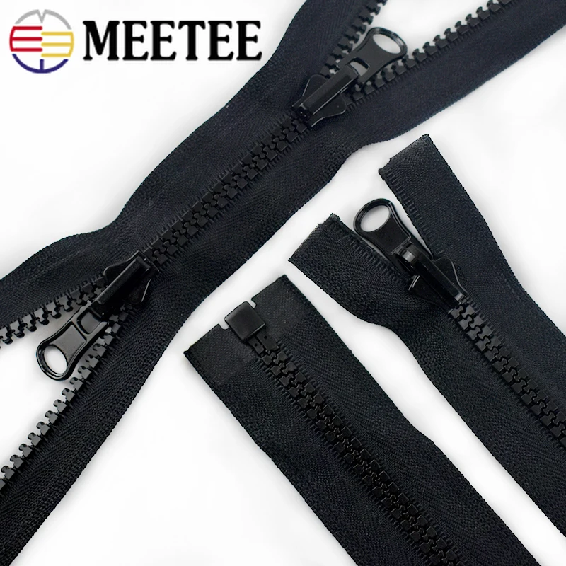 Meetee 2pcs 60 100cm 5# Resin Double sided Spin Silder Zipper Open end ...