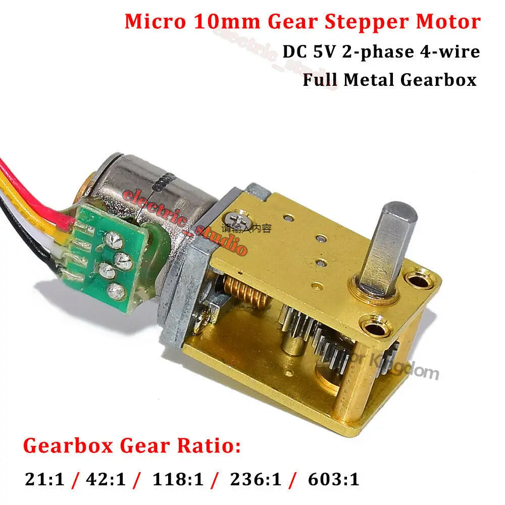 Mini-10mm-All-Metal-Precision-Stepper-Gear-Motor-Horizontal-Right-Angle ...