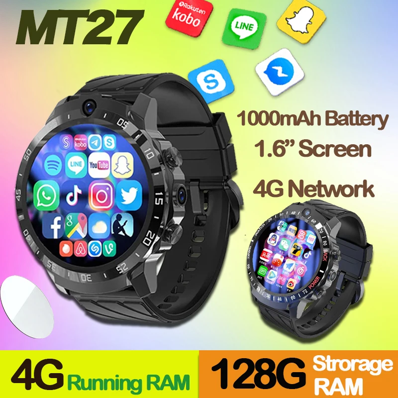 MT27-Smart-Watch-4G-Net-SIM-Calling-1000mAh-Big-Battery-128G-ROM-Dual ...