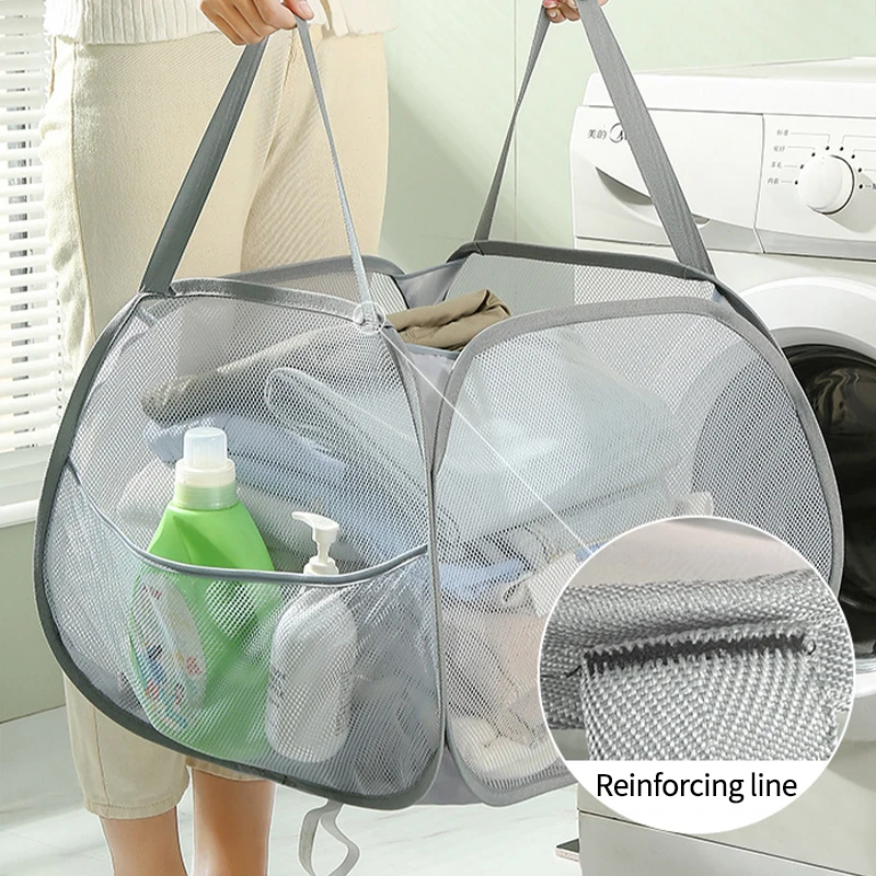 2023-Horizontal-Foldable-Laundry-Basket-Mesh-Cloth-Breathable-Laundrys ...