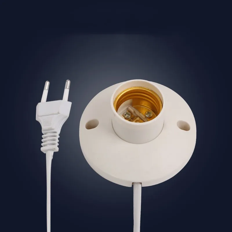 LED Stand Lamp Holder E27 Bulb Plug Dome Vintage Socket With Cable Base ...