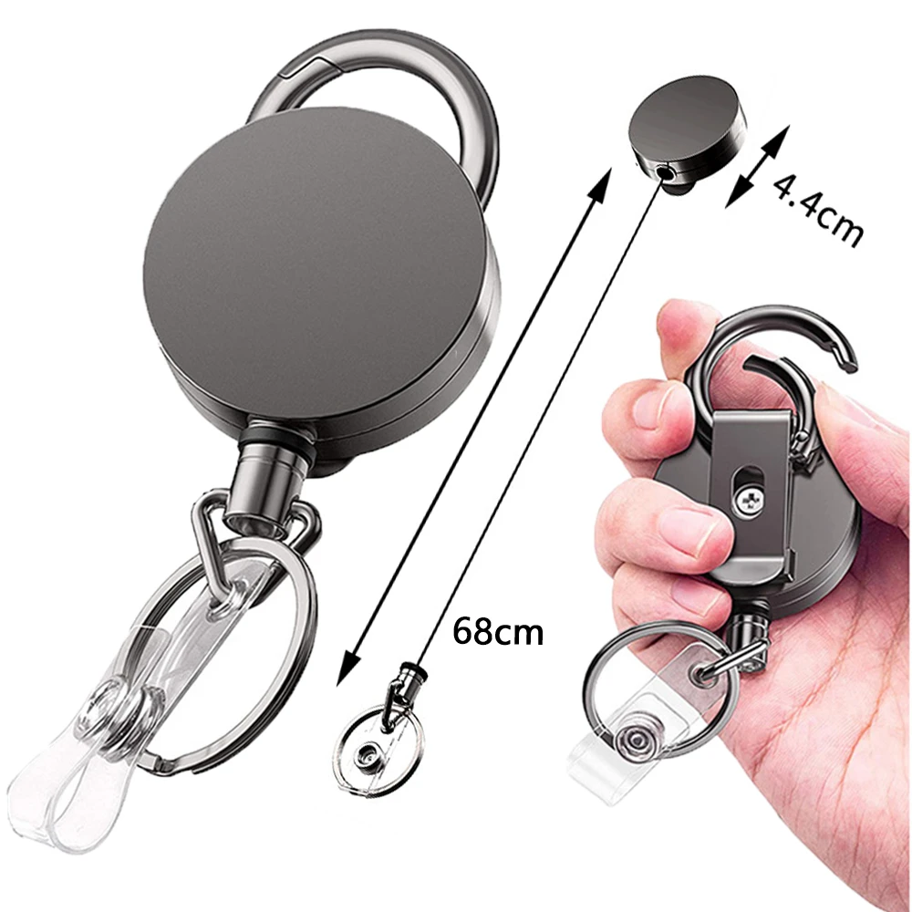 Wire Rope Camping Telescopic Burglar Key Holder Tactical Keychain ...