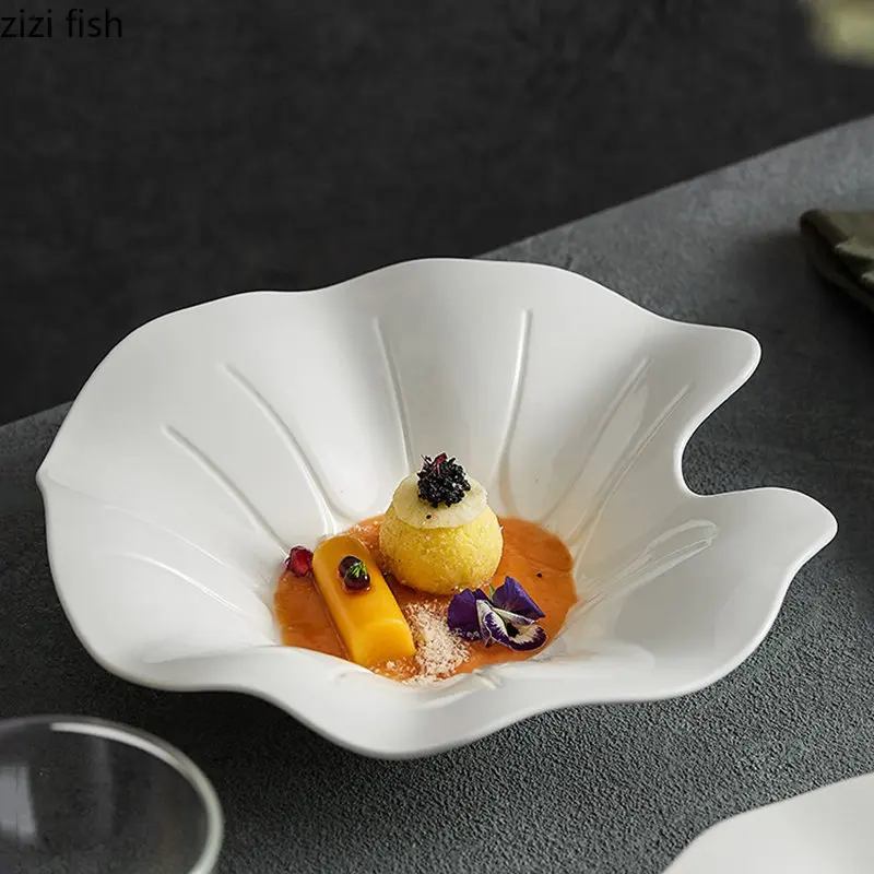 Ceramic-Dinner-Plate-Restaurant-Irregular-Thick-Soup-Plate-Dessert ...