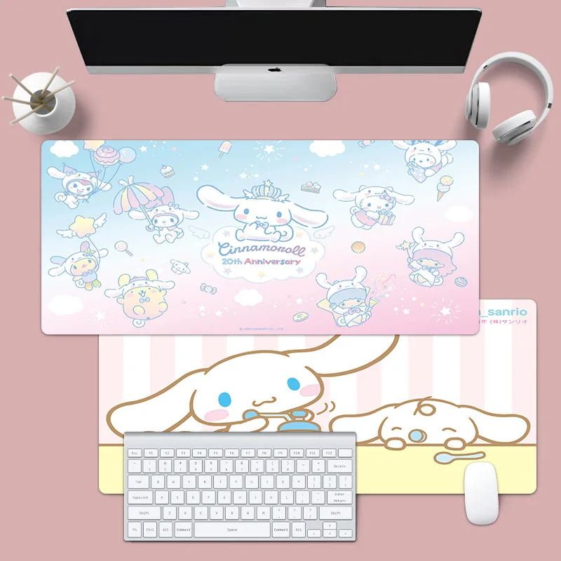 Kawaii Mouse Pad Gaming Large Cherry Bunny Non slip Desktop Table Mat ...