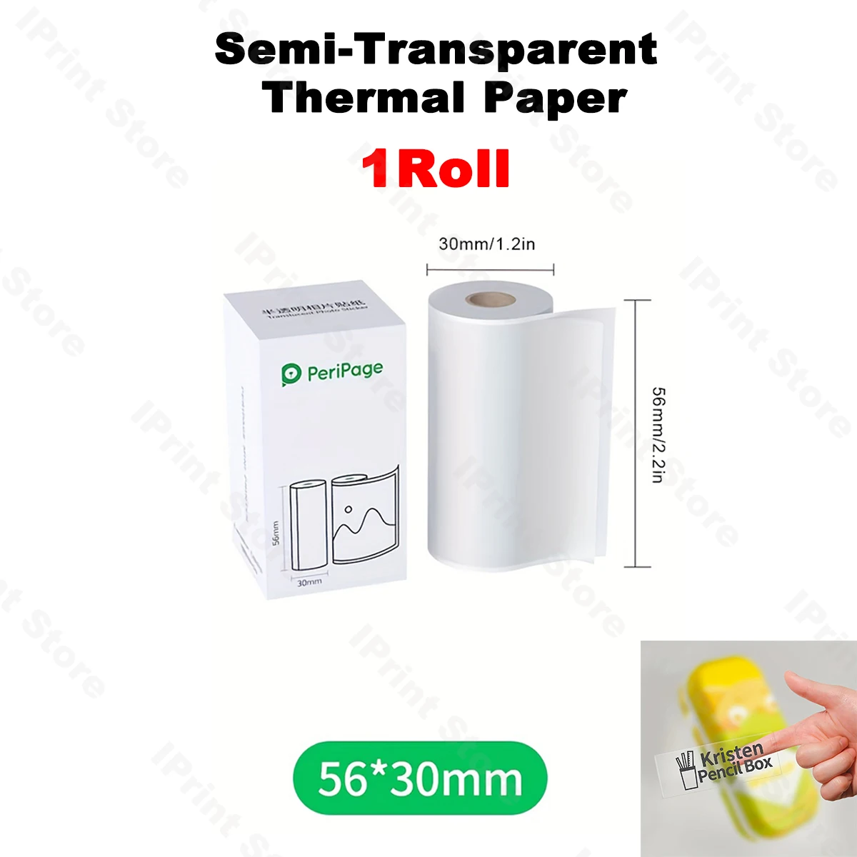 1Roll-Semi-Transparent-Thermal-Paper-56mm-77mmx30mm-BPA-Free-Waterproof ...