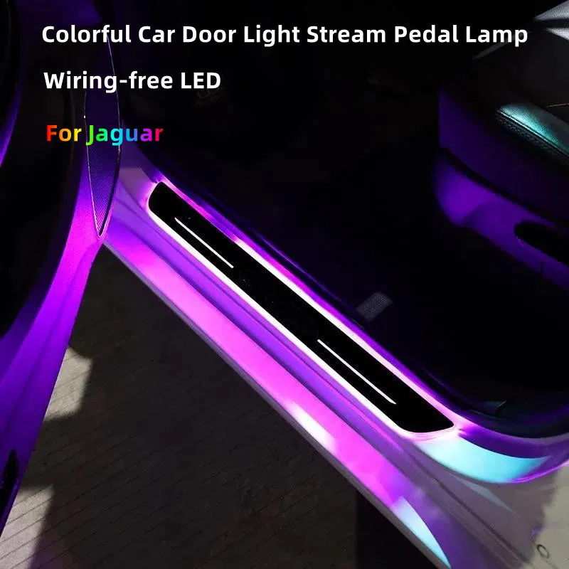 Customized-For-Jaguar-Car-door-illuminated-sill-light-USB-Power-Moving ...