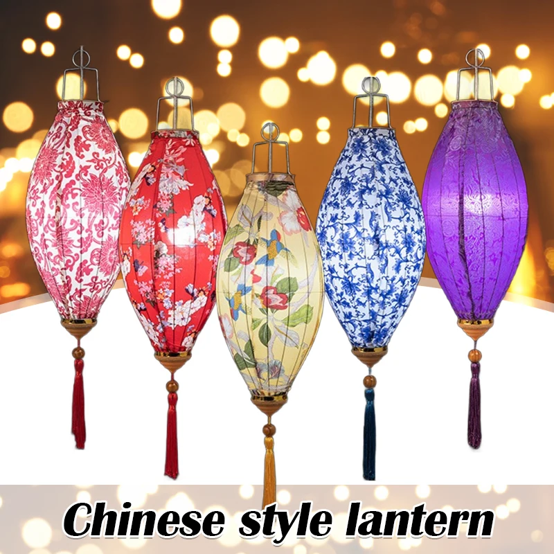 14 inch Chinese Traditional Palace Lantern Mid-autumn Silk Cloth ...