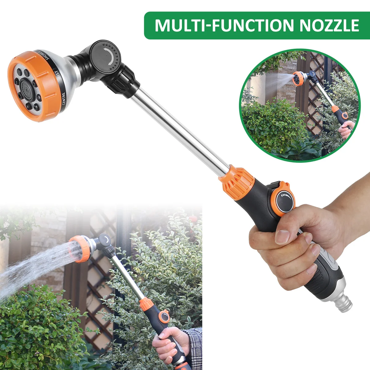 47cm Water Sprayer Nozzle Long Rod Garden Sprinkler with Adjustable ...