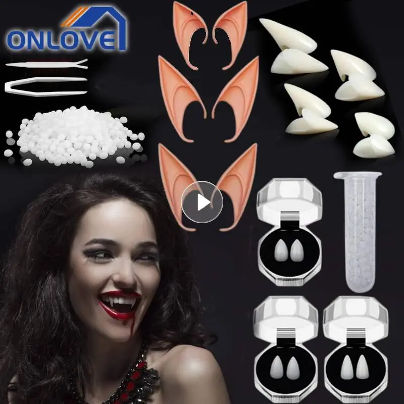 Accessoires-de-Dents-de-Vampire-d-Halloween-Oreilles-en-Latex-Costume ...