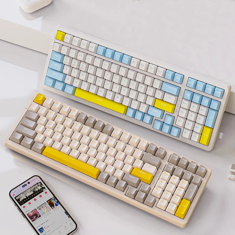 ZIYOULANG-K96-Mechanical-Keyboard-Wireless-Dual-Mode-100keys-Red-Switch ...