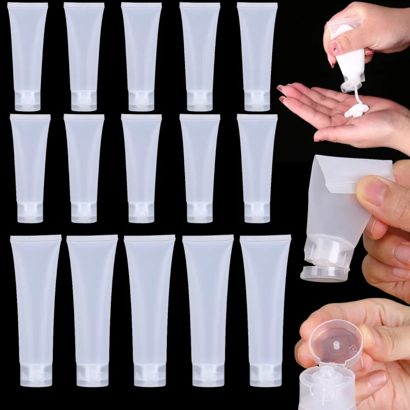5/10Pcs Portable Empty Matte Clear Tube Refillable Bottle Bath Lotion ...
