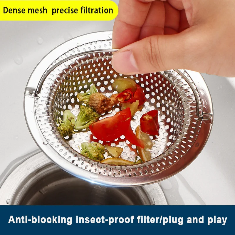 Kitchen-Sink-Filter-Stainless-Steel-Mesh-Drain-Hole-Filter-Wash-Basin ...