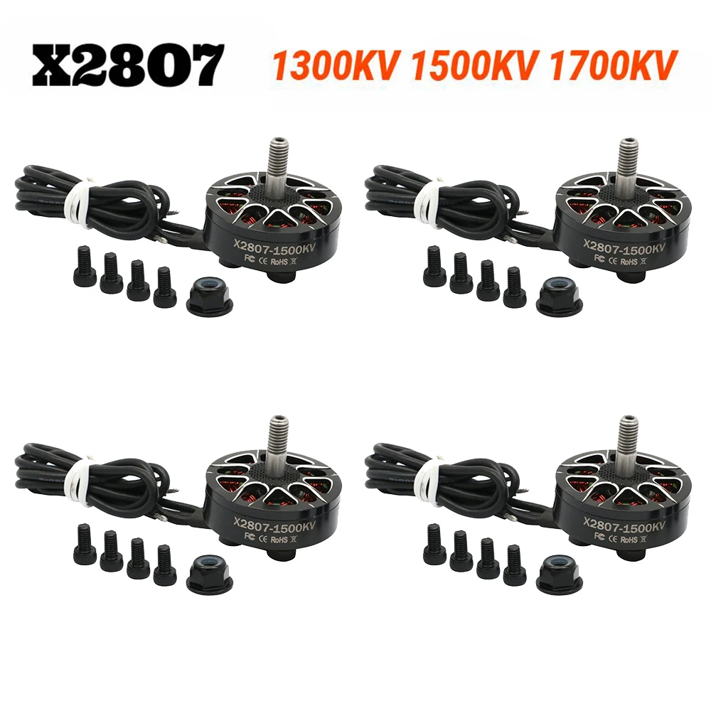 1-2-4pc-Brushless-Motor-X2807-1300-1500-1700KV-2-6S-4mm-Bearing-Shaft ...